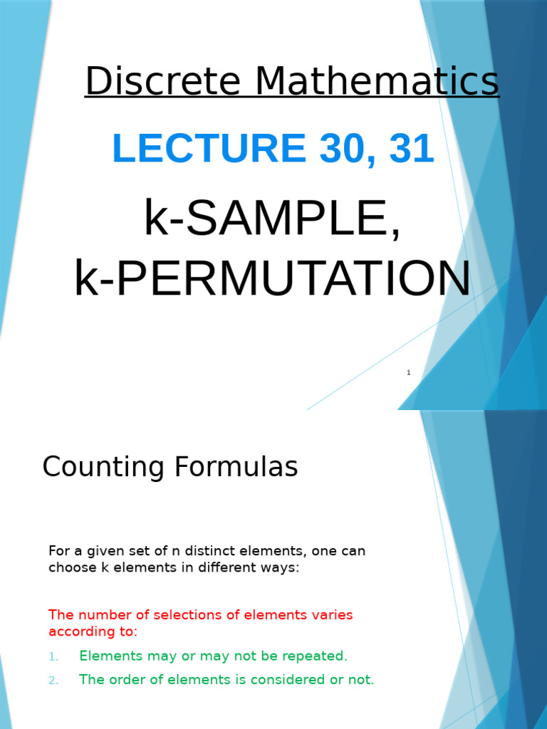 Discrete Structures - Lecture 30, 31 | PDF | Probability Theory | Mathematics