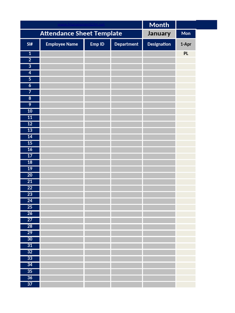 Employee Attendance Sheet | PDF