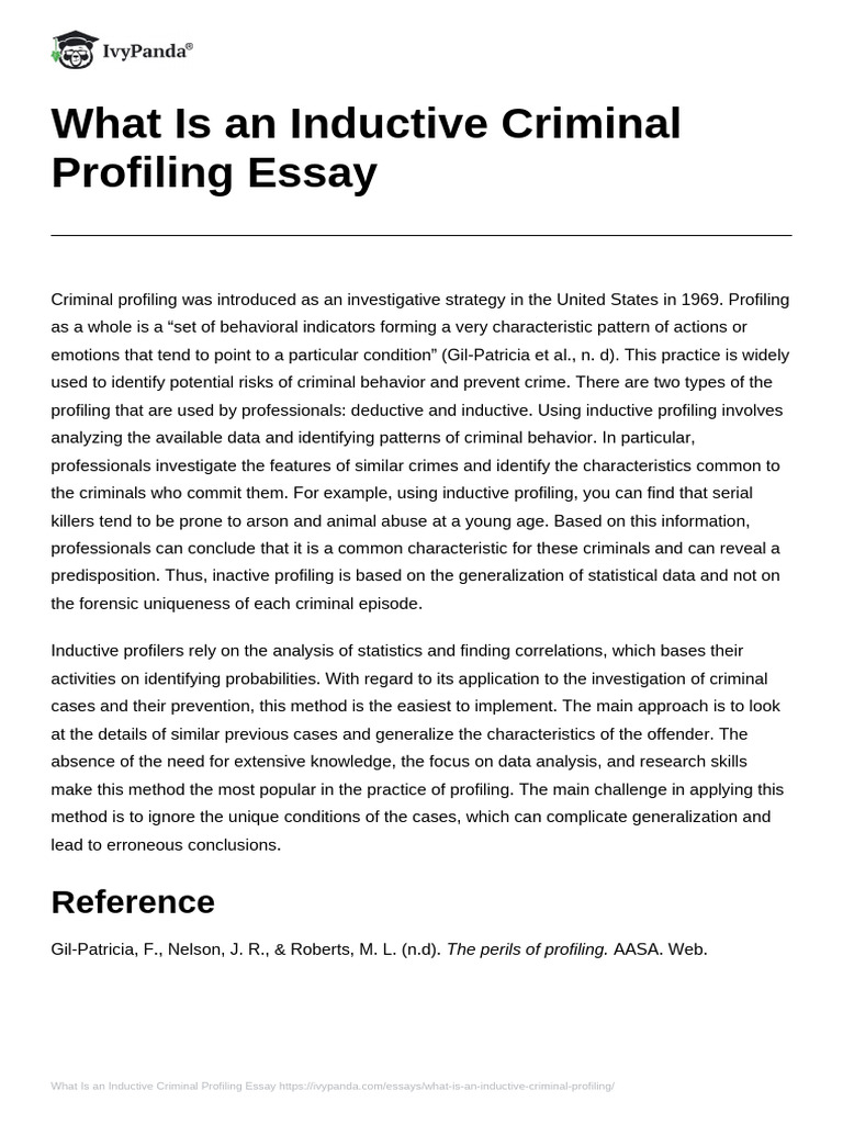 What Is An Inductive Criminal Profiling | PDF