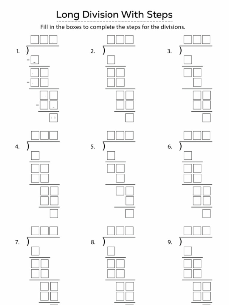 Long Division Work Sheet | PDF
