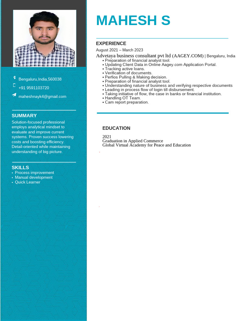 Mahesh CV | PDF