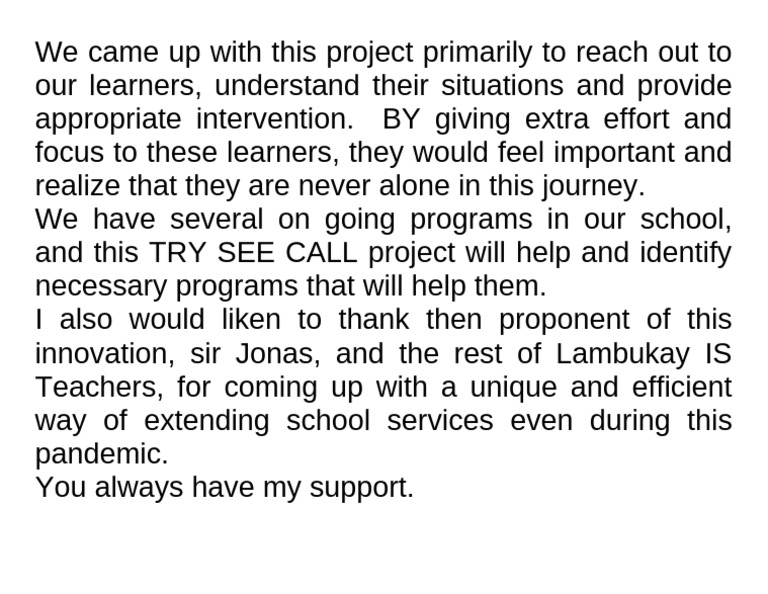We Came Up With This Project Primarily To Reach Out To Our Learners | PDF