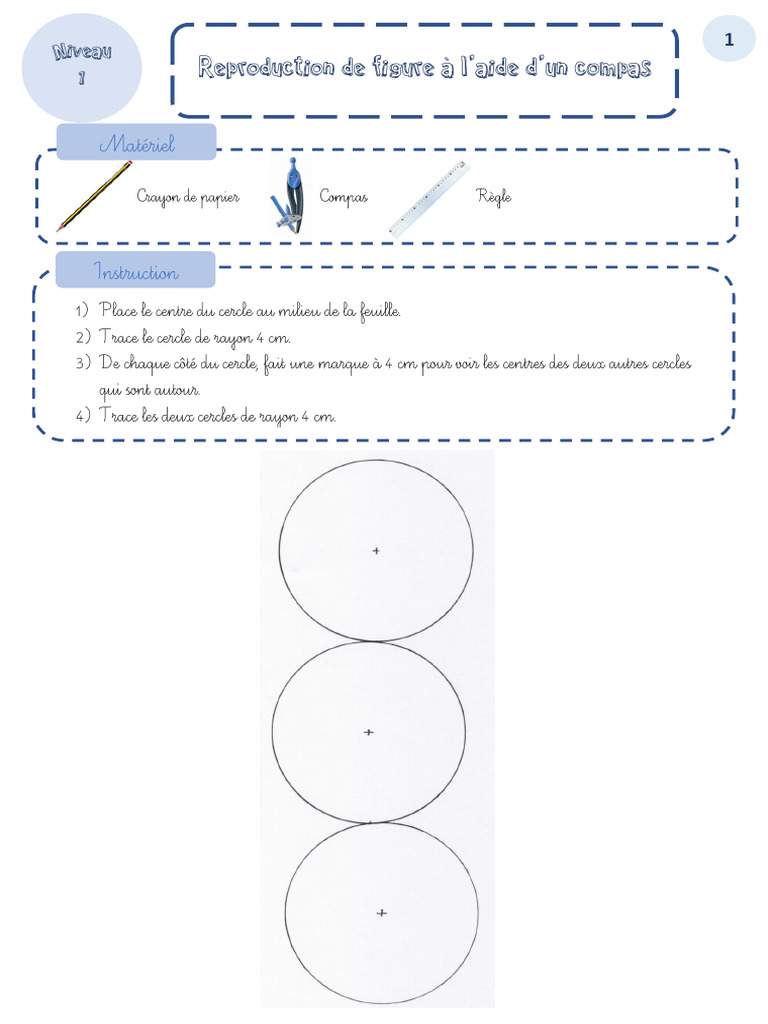 Exercices de dessin au compas CE1-CE2 | PDF