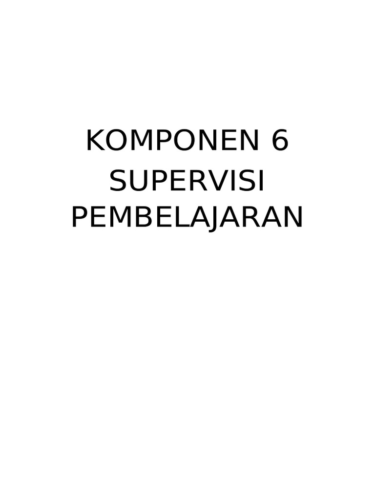 Program Supervisi Akademik | PDF
