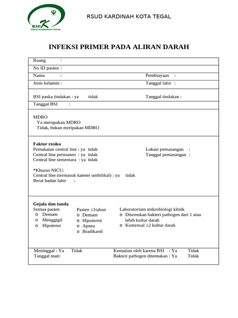 Infeksi Primer Aliran Darah di RSUD Tegal | PDF