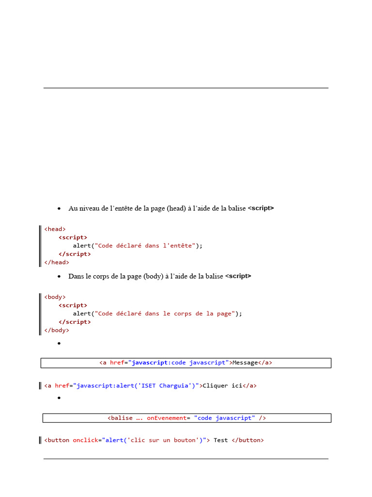 Chap2 - Concepts de Base | PDF | JavaScript | Structure de contrôle