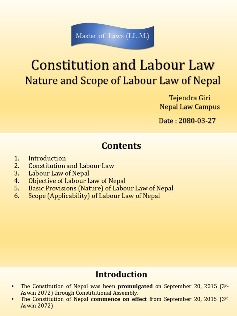 Scope of Labour Law in Nepal | PDF | Labour Law | Writ