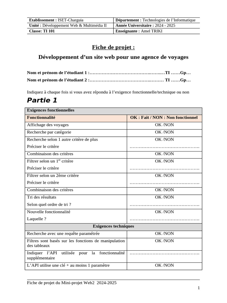 Projet de site web pour agence de voyages | PDF | Informatique