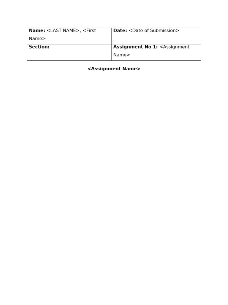 Assignment Template | PDF