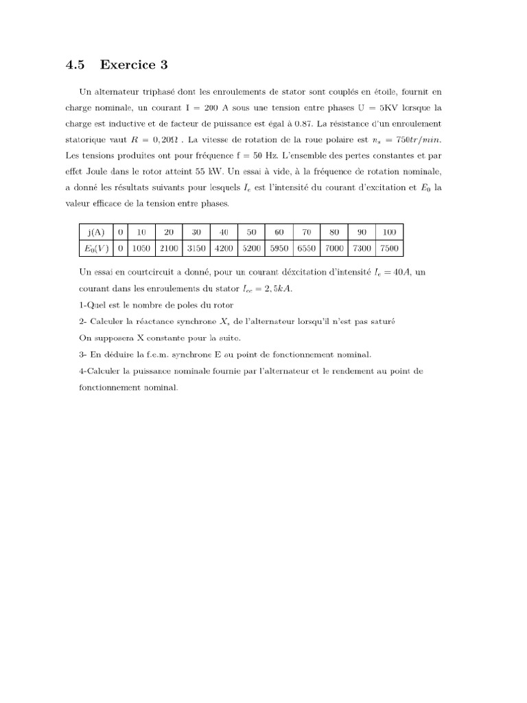 TD Machines Synchrones | PDF