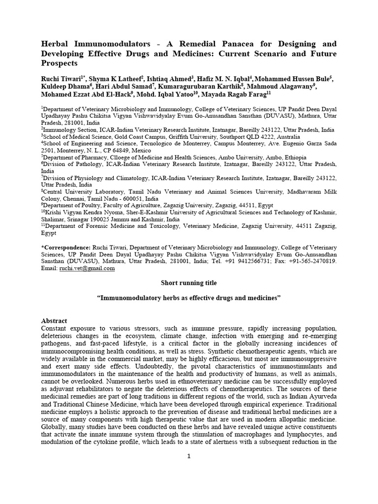 Herbal Immunomodulators A Remedial Panacea For Designing and 4xflk97onv 01 | PDF | Immune System ...