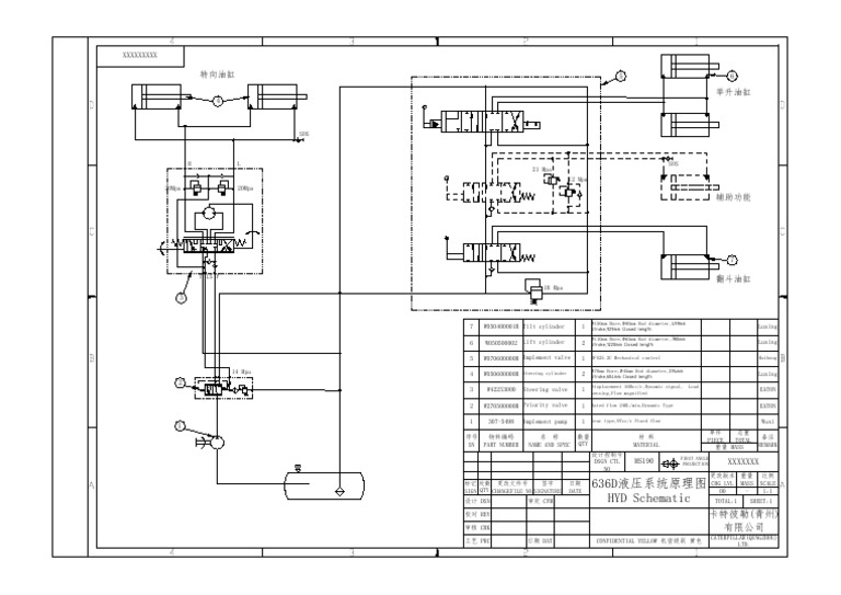 636D Hydraulic Schematic | PDF | Propulsion | Vehicle Parts