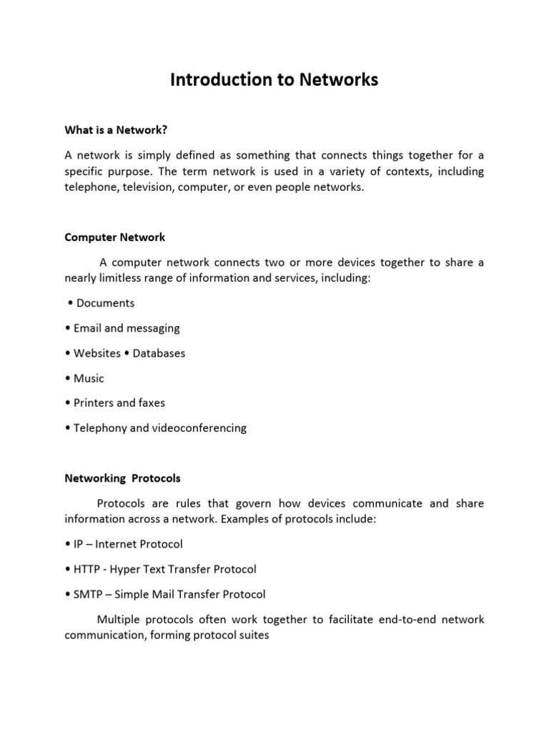 1.introduction To Networks | PDF | Computer Network | Local Area Network