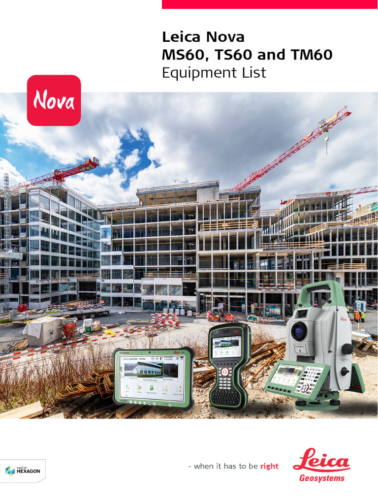Leica Nova TPS MS60 TS60 TM60 Equipmentlist v3-2-0 en | PDF | Battery Charger | Surveying