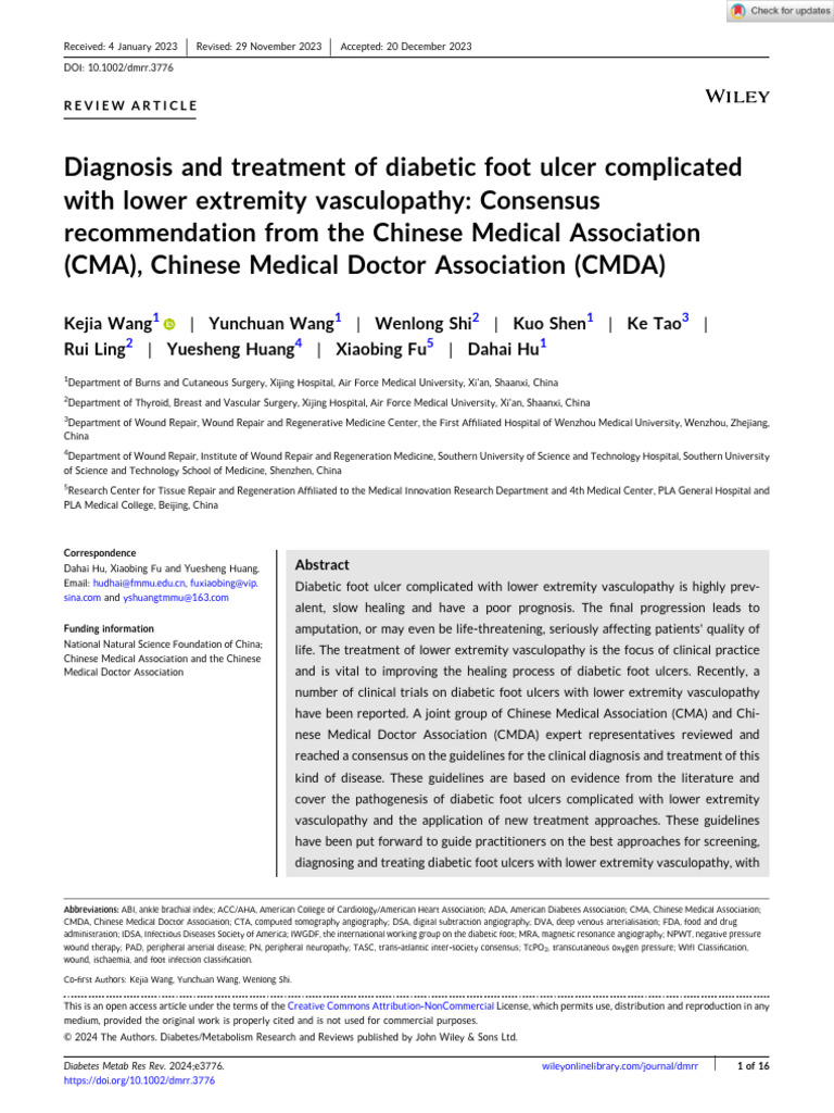 Diabetes Metabolism Res - 2024 - Wang - Diagnosis and Treatment of ...
