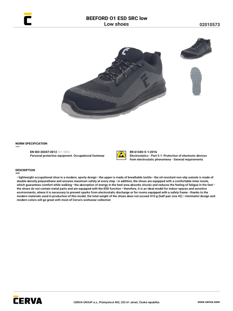 Product Sheet CL0201057300 | PDF | Electrostatic Discharge | Shoe