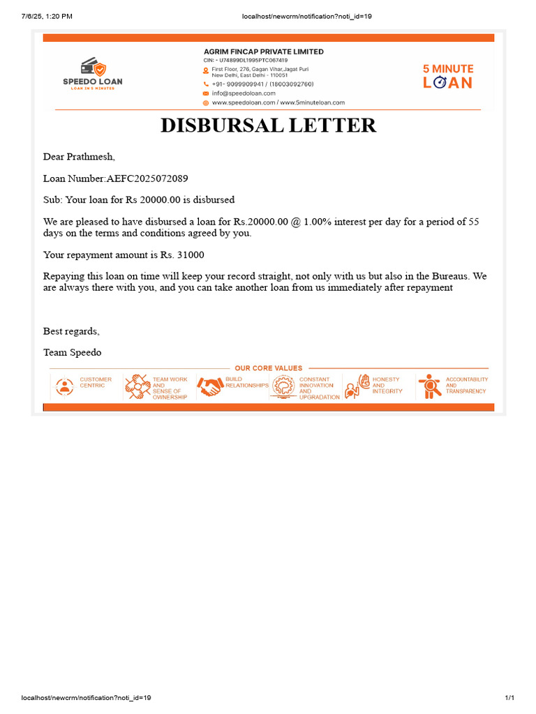 Disbursal | PDF
