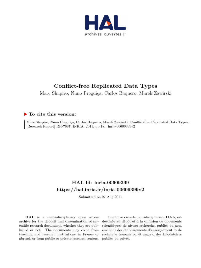 Conflict-Free Replicated Data Types | PDF | Mathematical Logic | Computing