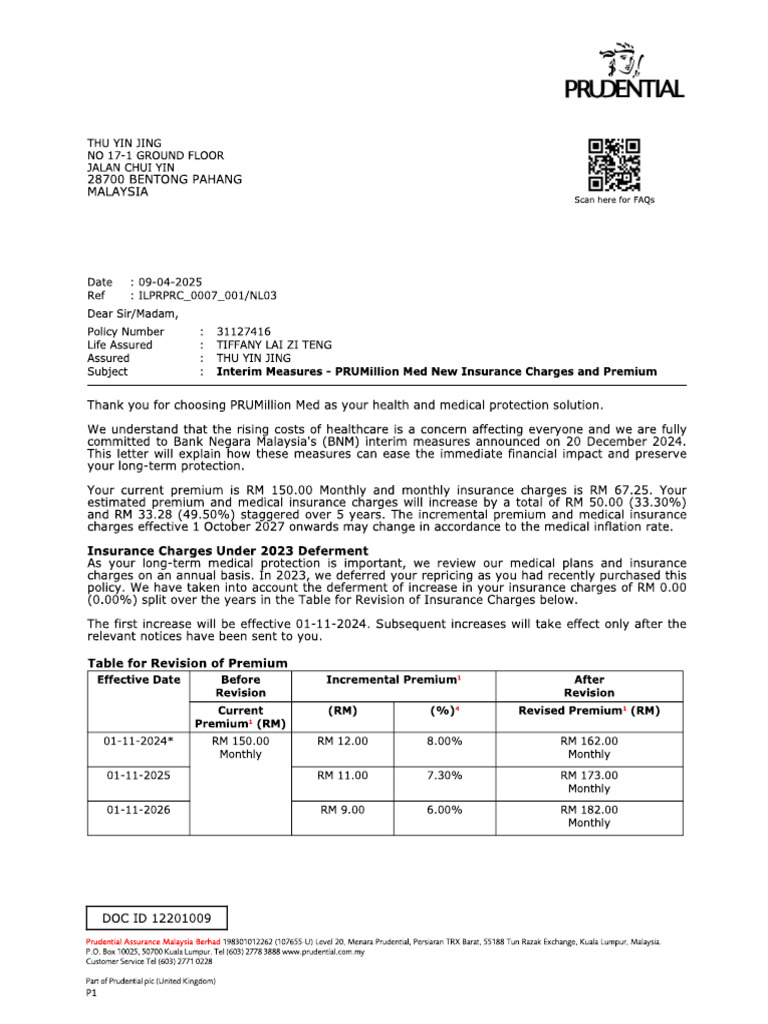 Tiffany Lai - BNM Interim Letter | PDF