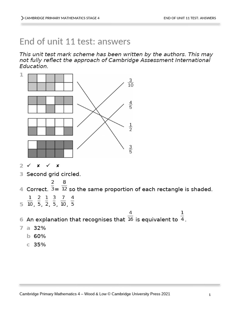Stage 4 Unit 11 Test Answers | PDF