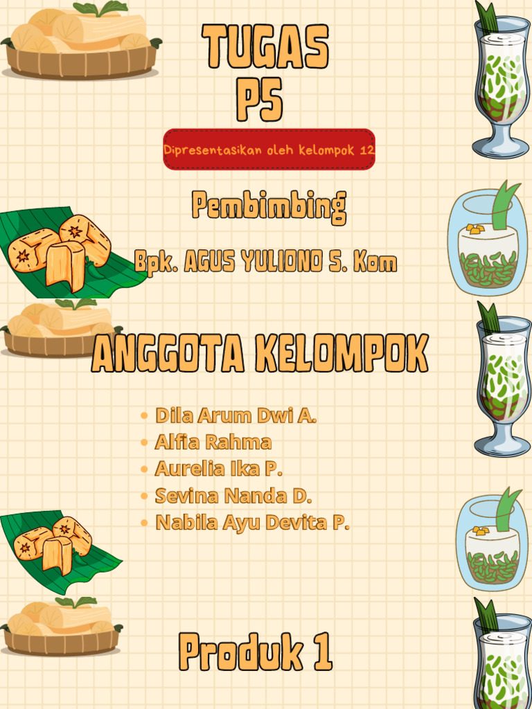 Kuning Krem Ilustrasi Makanan Tugas Sekolah Presentasi - 20250619 ...