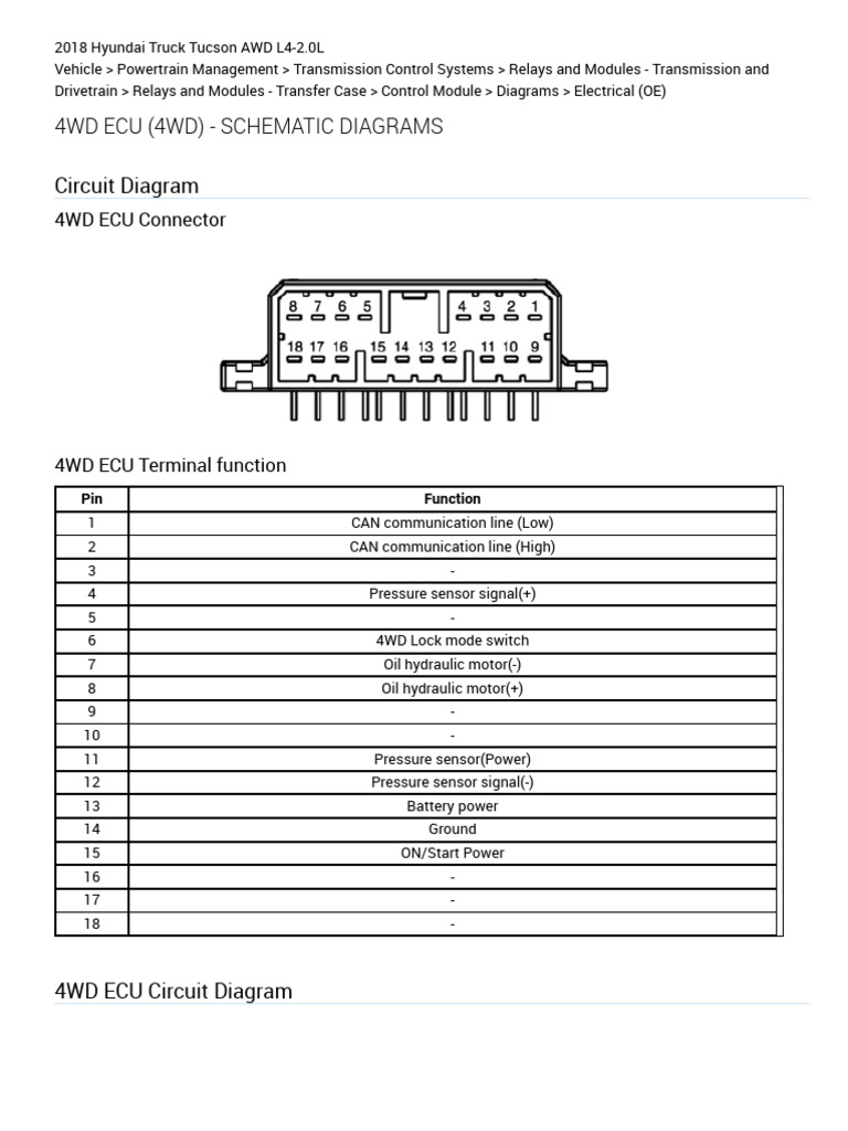4WD ECU (4WD) - Schematic Diagrams (Control Module) | PDF