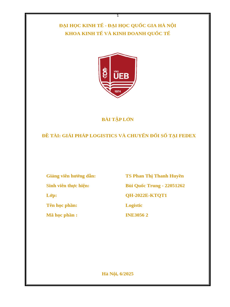 Bui Quoc Trung-22051262-Logistic | PDF