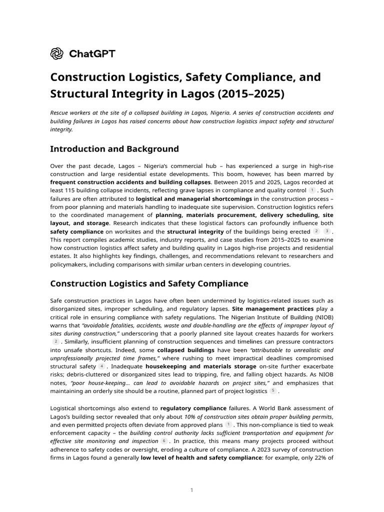 Construction Logistics, Safety Compliance, and Structural Integrity in ...