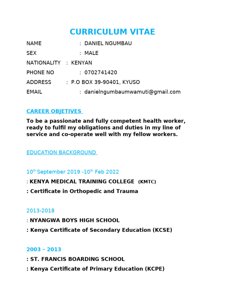 Daniel's Updated CV | PDF | Orthopedic Surgery | Medical Specialties