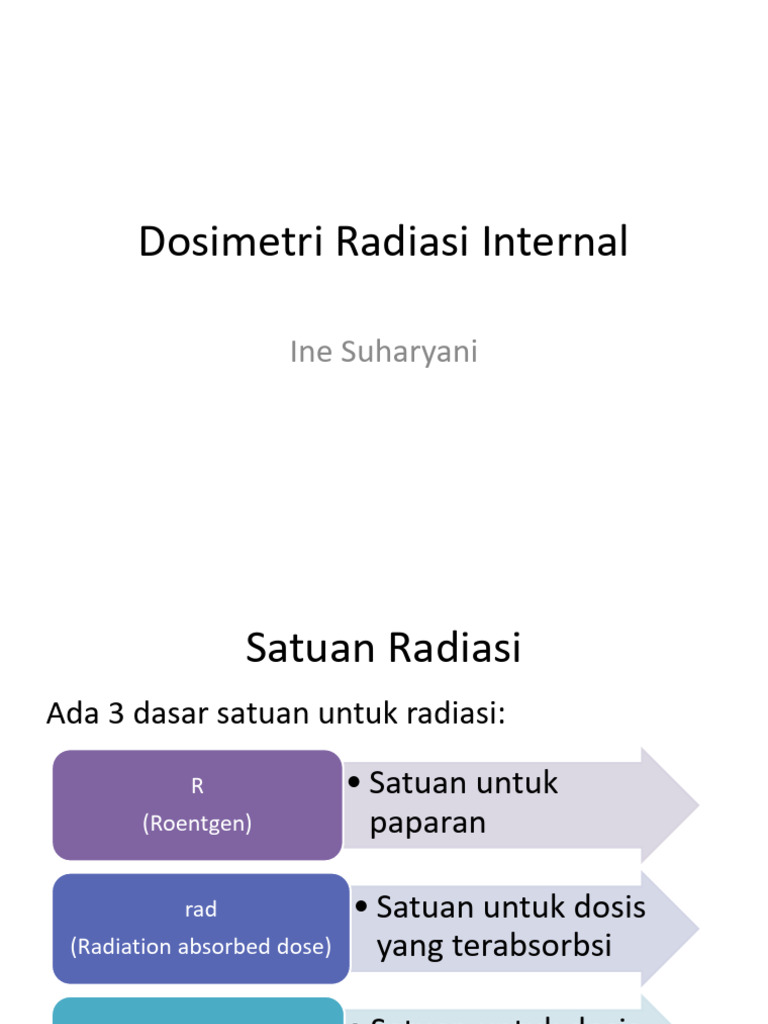 Dasar-Dasar Dosimetri Radiasi Internal | PDF