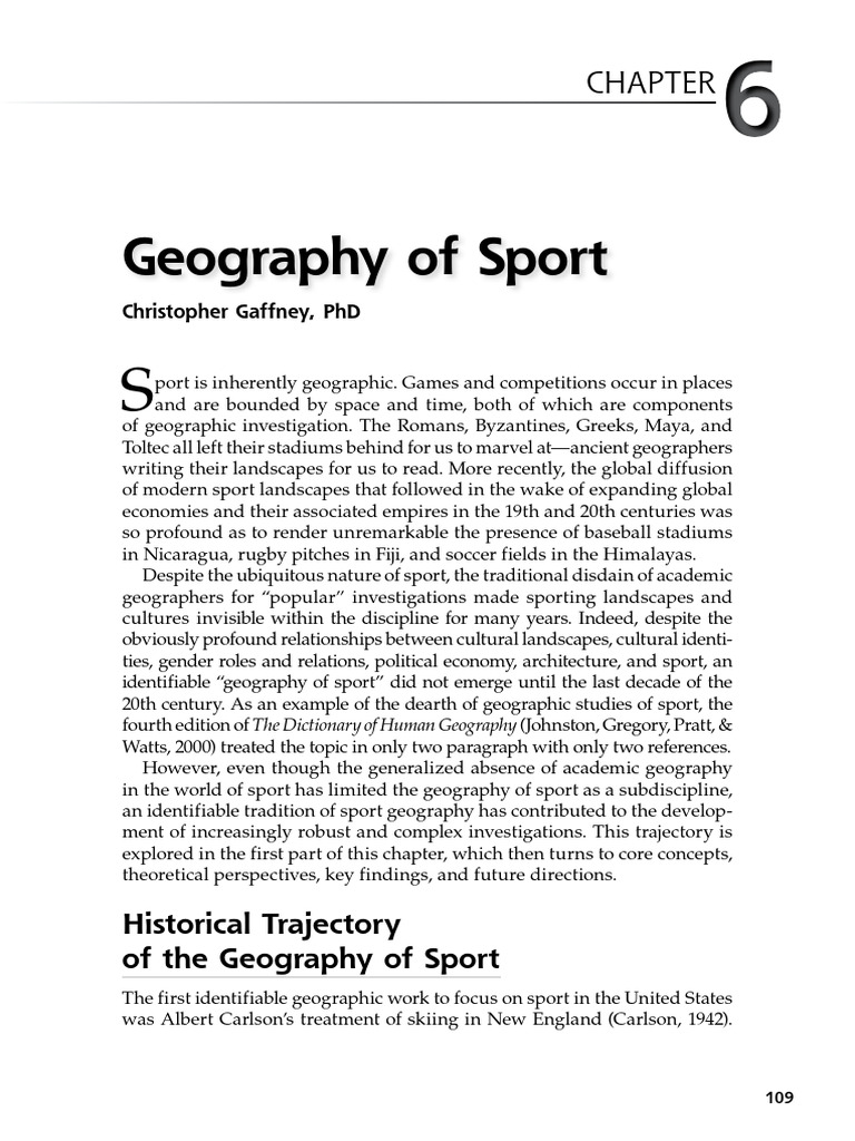 Geography of Sport | PDF | Geography | Space