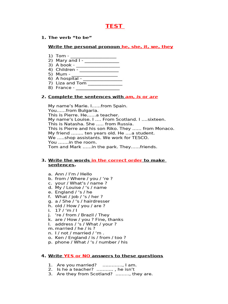 Verb To Be Practice Doing Exercises Activities Promoting Classroom ...