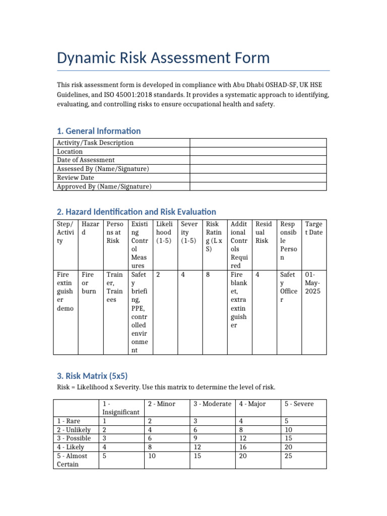 Enhanced Risk Assessment Template | PDF