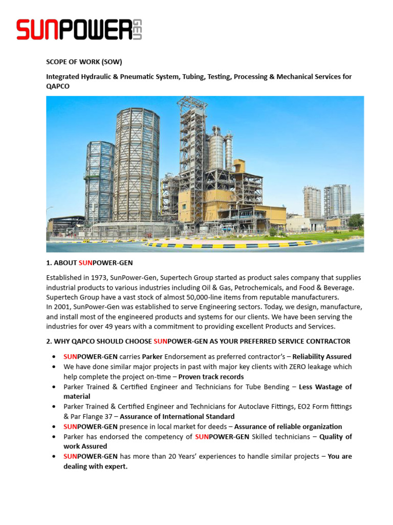 Swagelok Tubing Services for QAPCO | PDF | Pipe (Fluid Conveyance ...