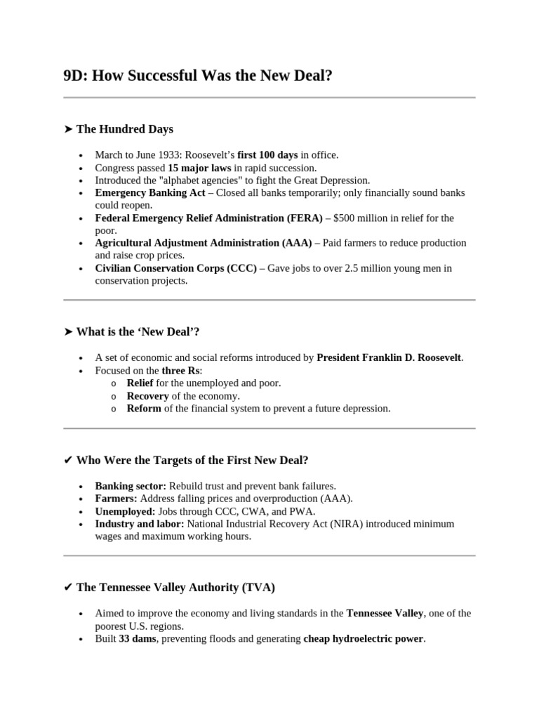 Success of the New Deal Explained | PDF | New Deal | Franklin D. Roosevelt