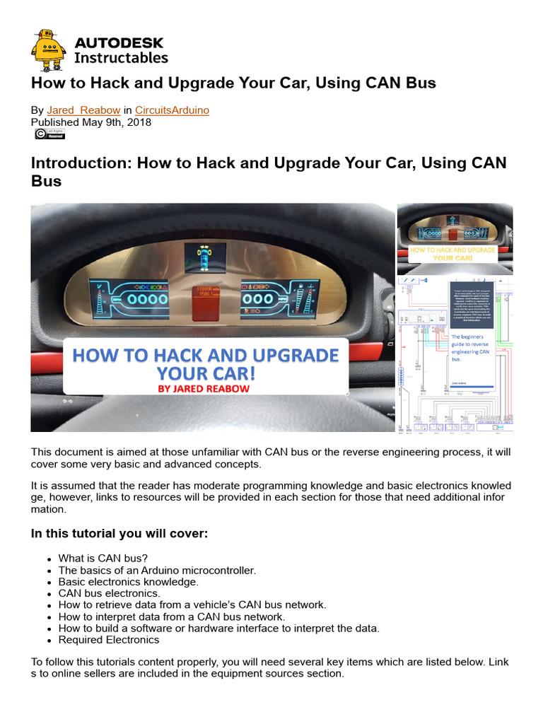 CAN Bus Hacking for Car Upgrades | PDF | Computing