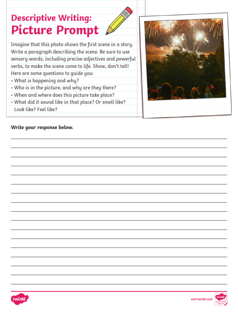 Descriptive Writing Picture Prompt Fireworks | PDF