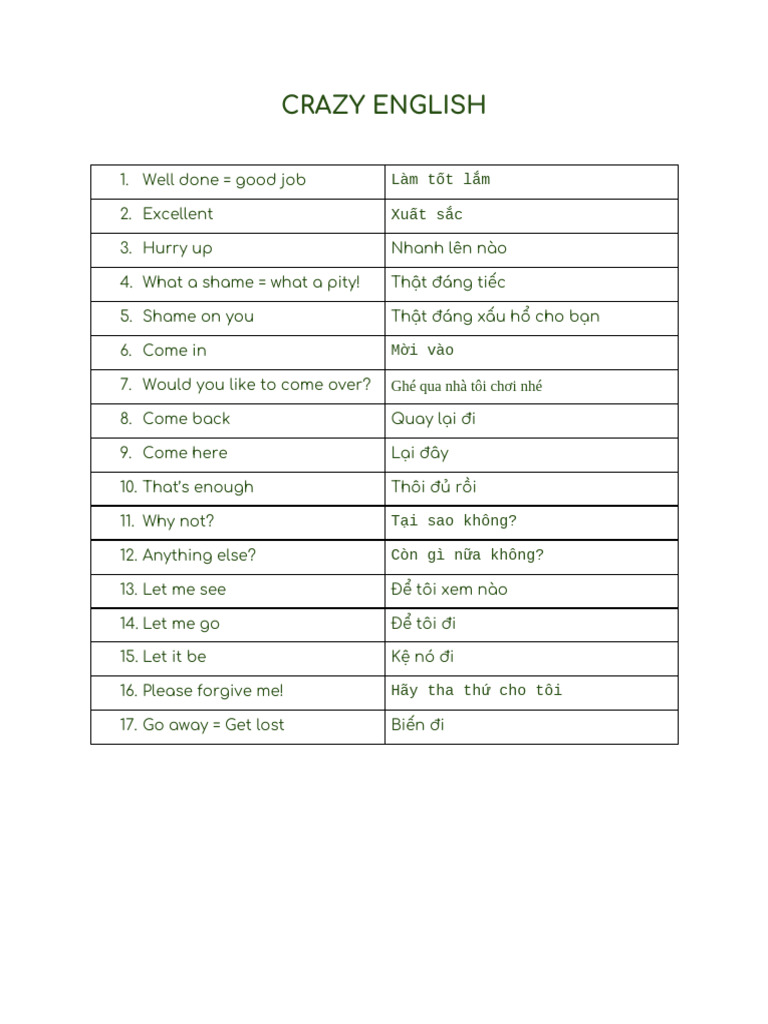 Crazy English | PDF