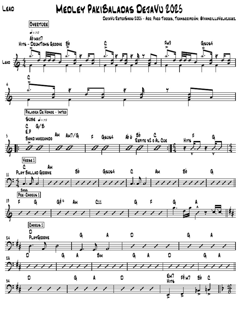 PakiBaladas DejaVu - LeadSheet | PDF | Song Structure | String Instruments