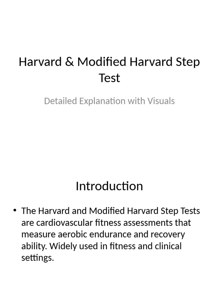 Harvard Step Tests With Images | PDF