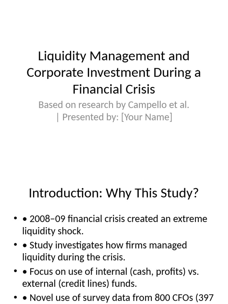 Liquidity Management Presentation | PDF