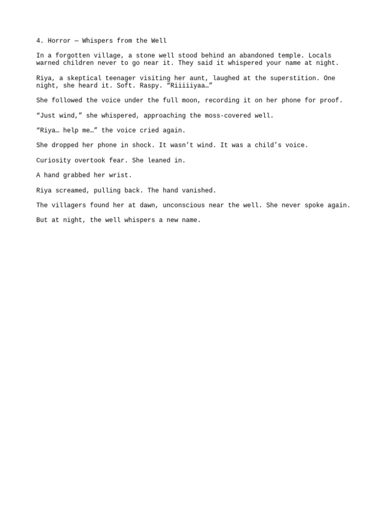 Horror - Whispers From The Well | PDF