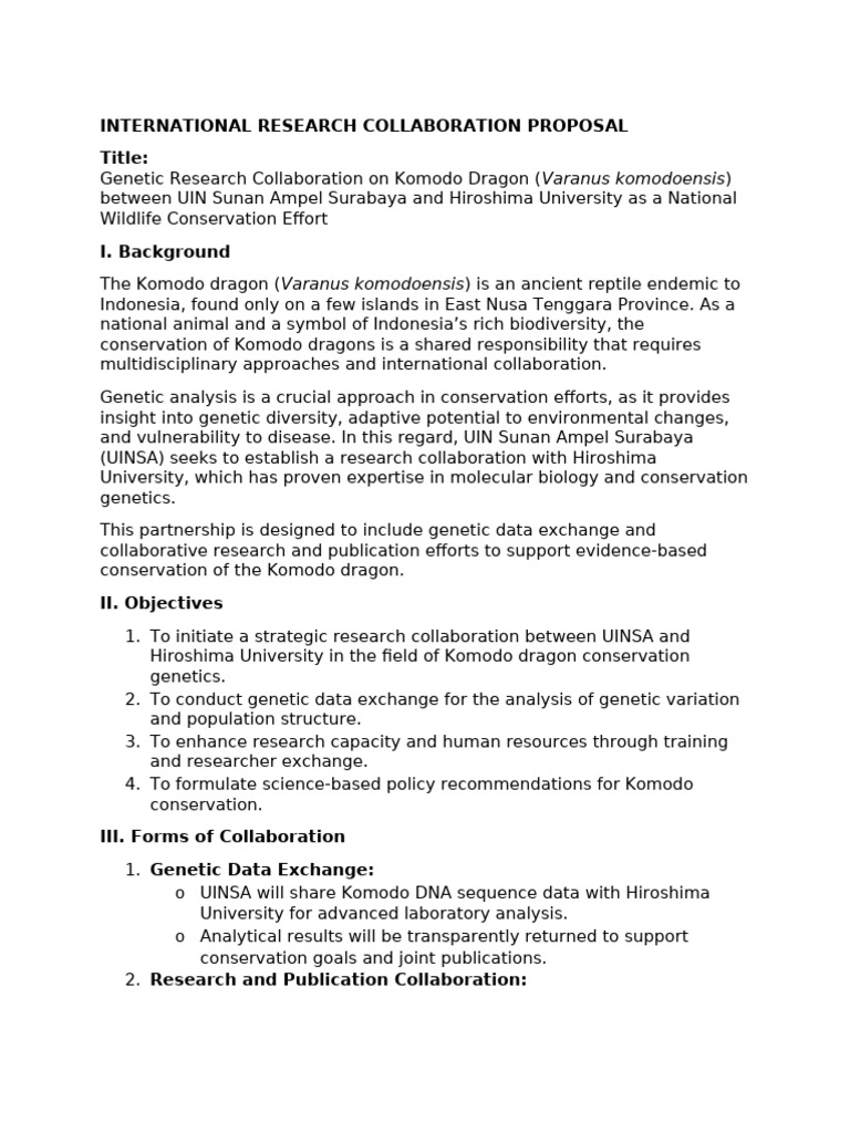 Komodo Dragon Genetic Research Proposal | PDF | Komodo Dragon ...