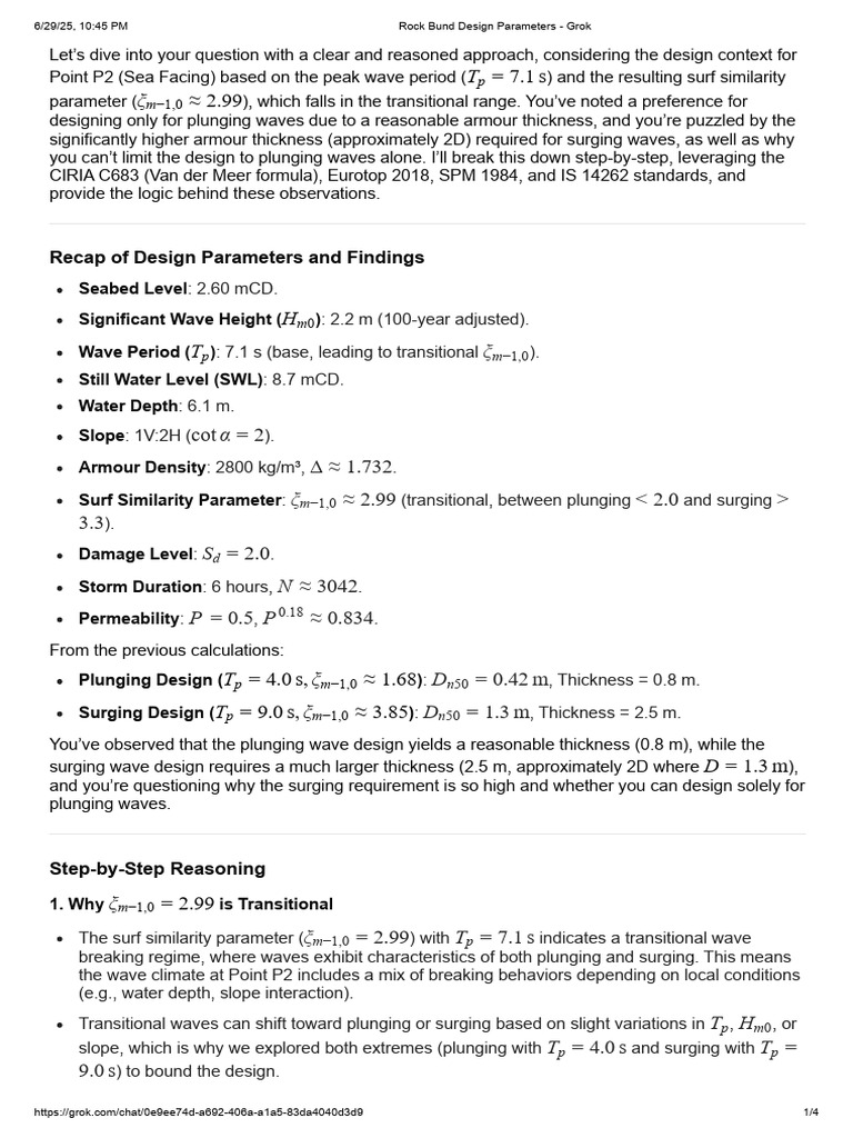 Rock Bund Design Parameters - Grok | PDF | Applied And ...