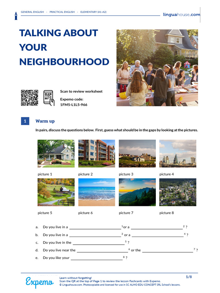 Discussing Your Neighborhood | PDF | Vocabulary | Human Communication