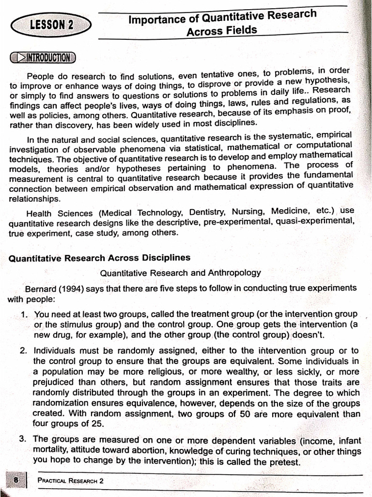 Importance of Quantitative Research Across Fields | PDF