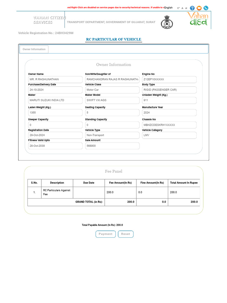 VAHAN 4.0 (Citizen Services) Onlineapp02 150 8013 | PDF | Land ...