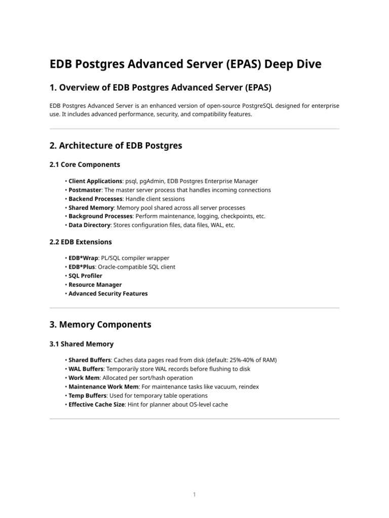 Edb Postgres Architecture Deep Dive | PDF | Postgre Sql | Replication (Computing)