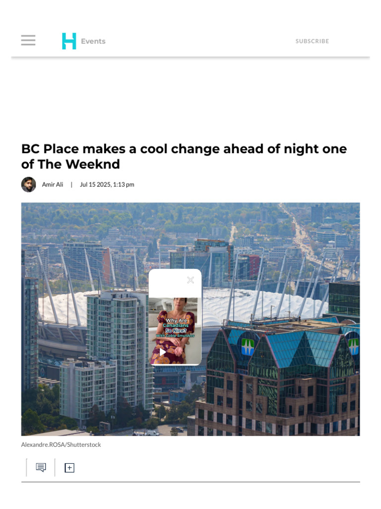 BC Place Makes A Cool Change Ahead of Night One of The Weeknd - Events ...
