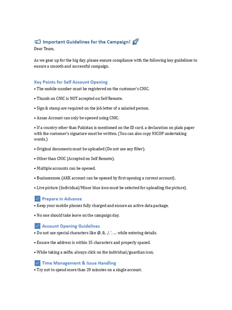 Campaign Guidelines | PDF